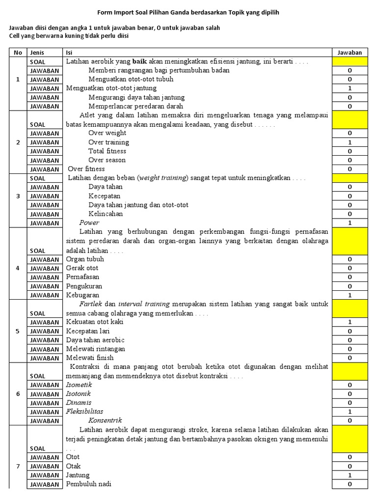 Form Soal Ganda | PDF