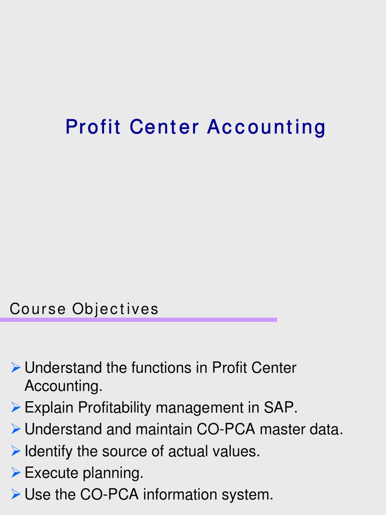 SAP Profit Center Accounting Overview | PDF | Accounts Payable | Revenue