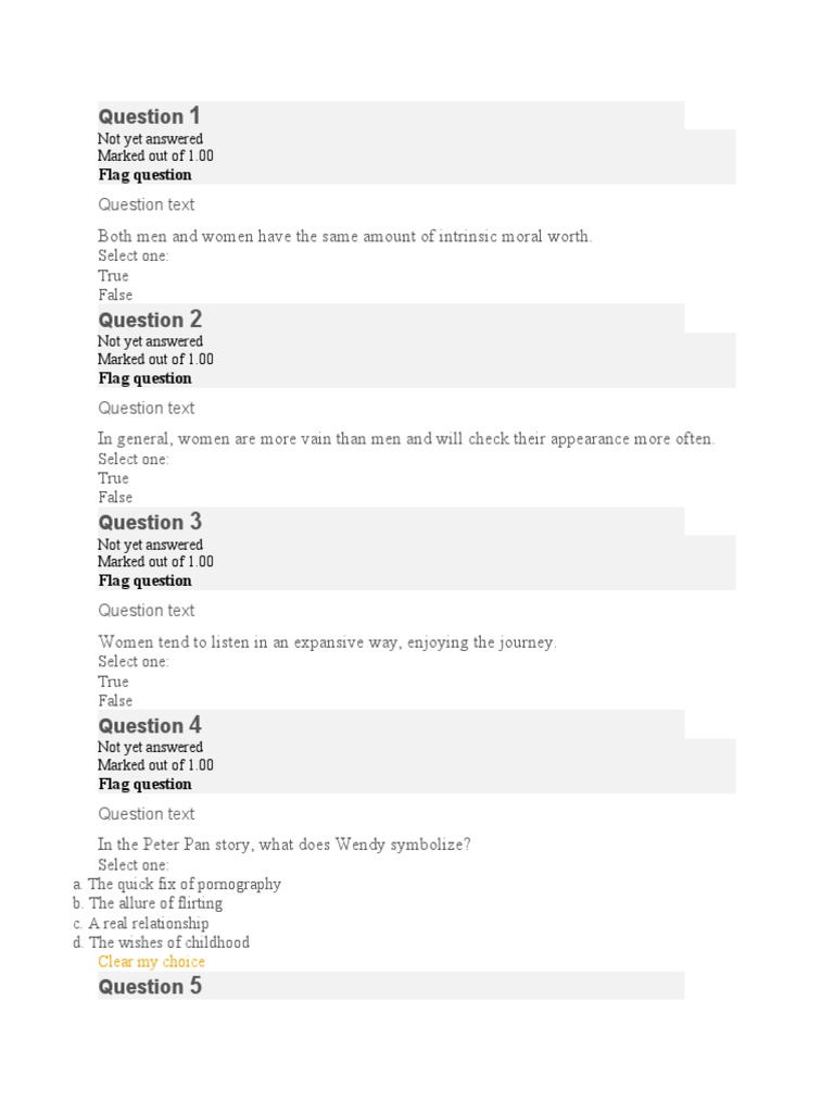 Flag Question: Question Text Select One: True False | Download Free PDF ...