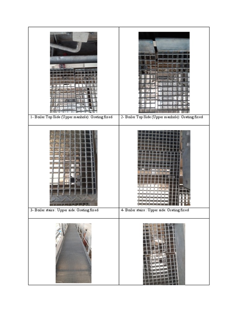 1-Boiler Top Side (Upper Manhole) : Grating Fixed 2 - Boiler Top Side ...