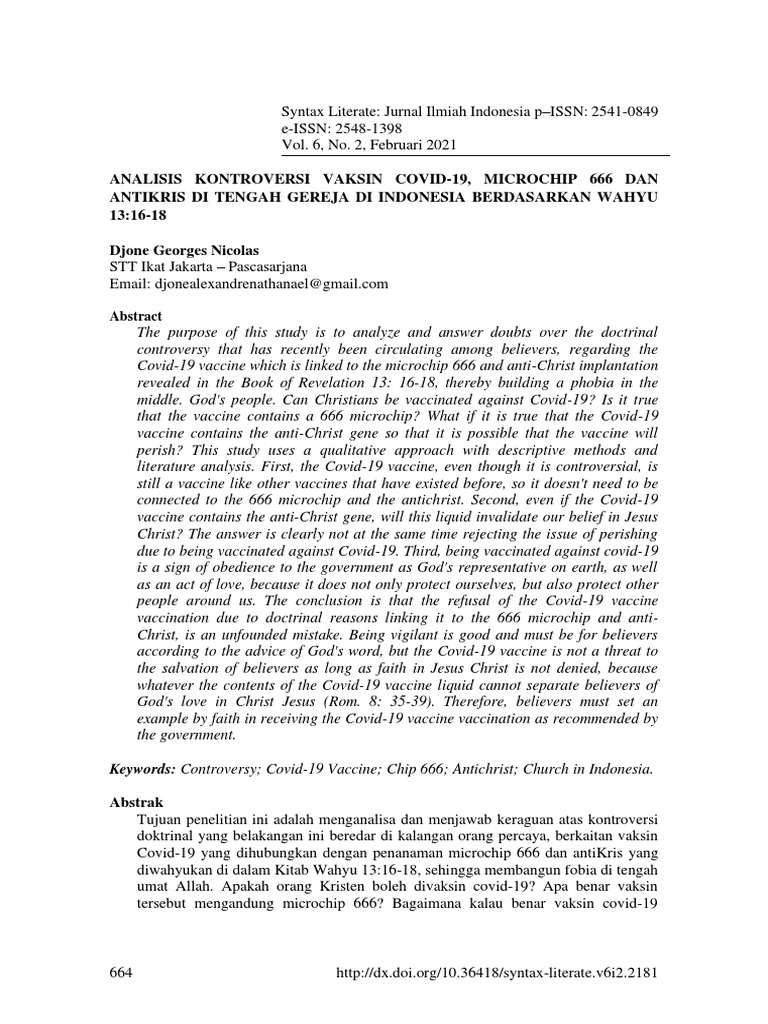 Analisis Kontroversi Vaksin Covid-19, Microchip 666 Dan Antikris Di ...