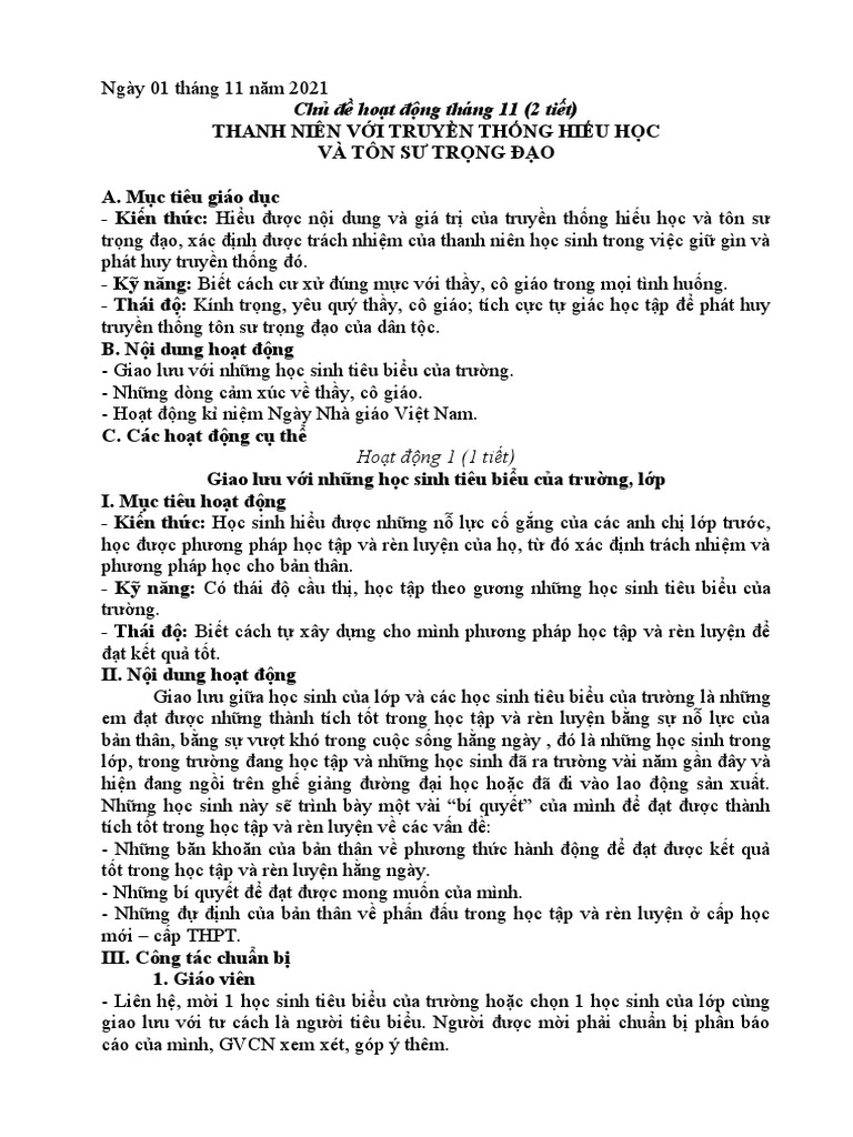 GD NGLL Tháng 11 | PDF