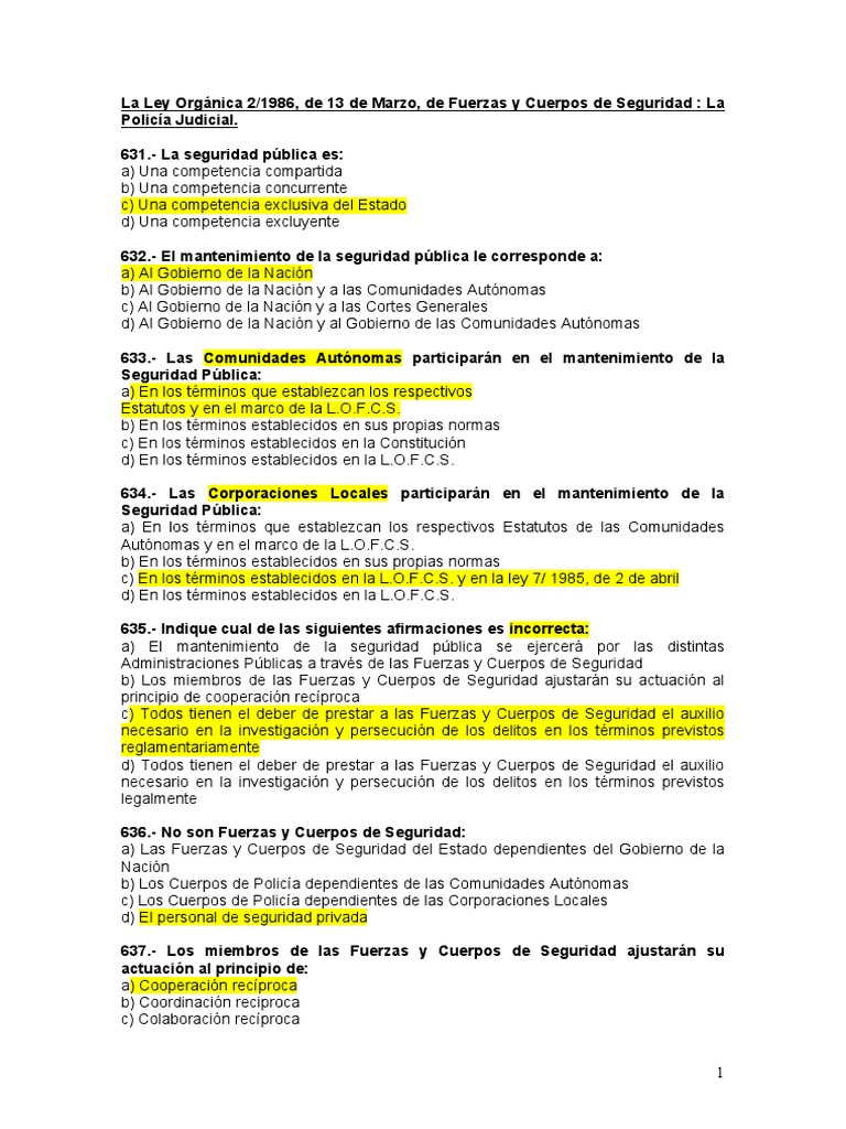 La Ley Orgánica 2-86 | Descargar gratis PDF | Habeas corpus | Policía