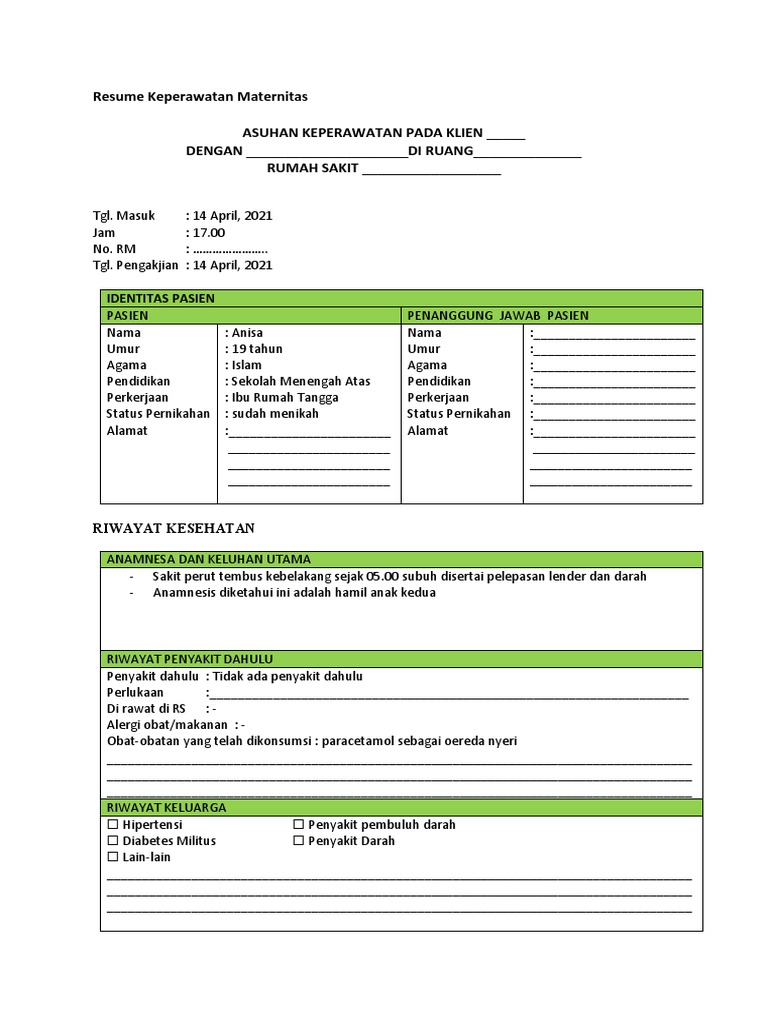 Resume Keperawatan Maternitas Anisa | PDF | Kesehatan Holistik | Gaya Hidup