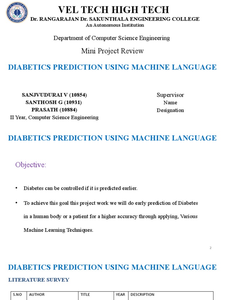 Diabetes Prediction via Machine Learning | PDF | Machine Learning ...
