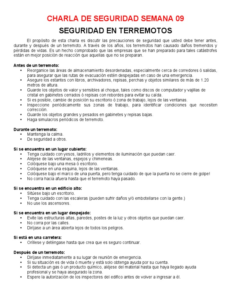 Semana 09 - Seguridad en Terremotos | PDF