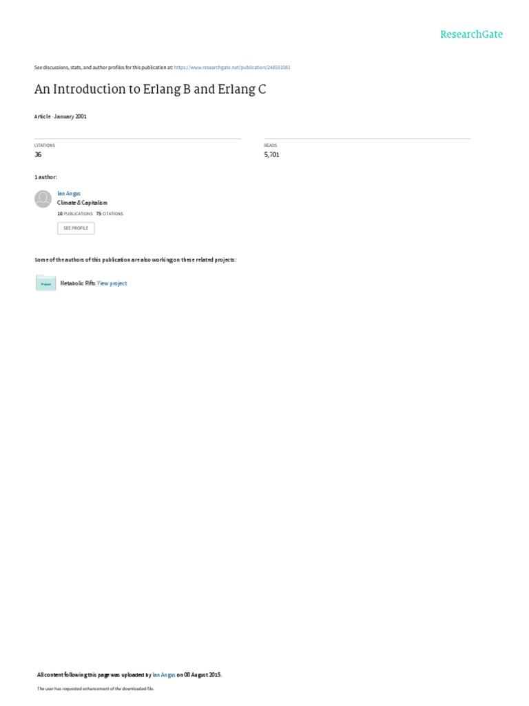 An Introduction To Erlang B and Erlang C 2 | PDF | Information Age | Information And ...