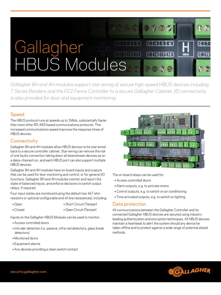Gallagher - HBUS Modules | PDF | Access Control | Input/Output