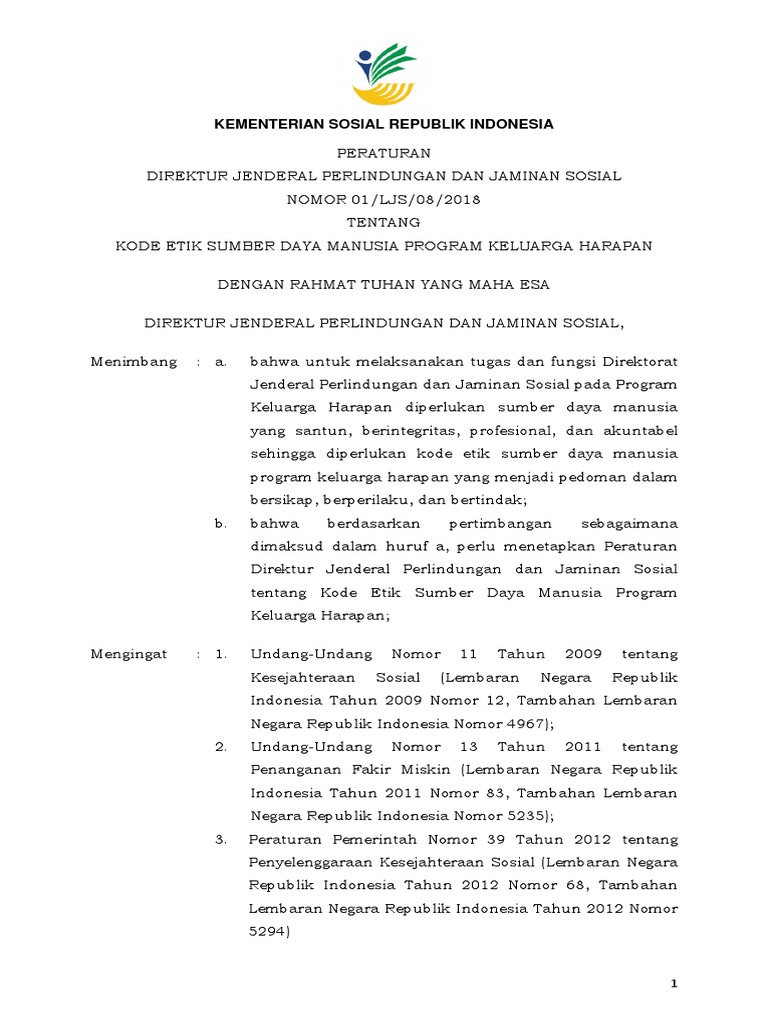 Kode Etik SDM PKH | PDF