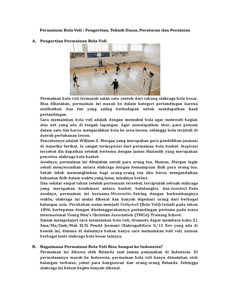 Teknik dan Peraturan Permainan Bola Voli | PDF