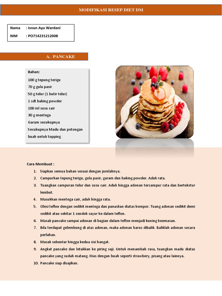 Modifikasi Resep Diet DM | PDF