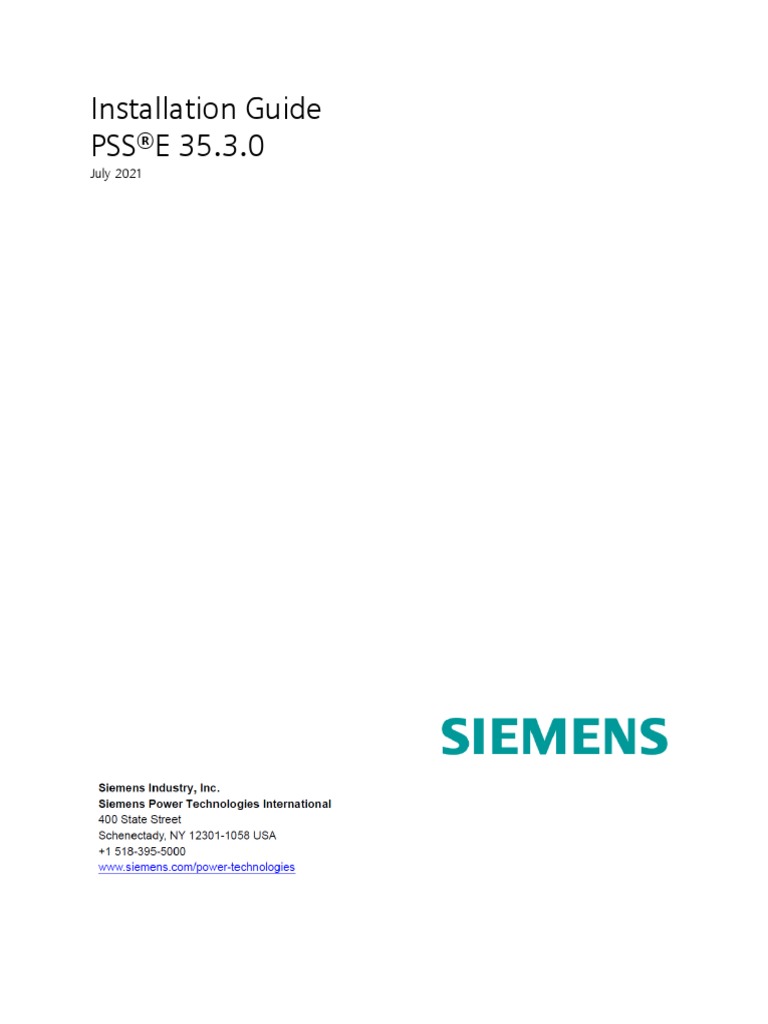 Installation Guide PSS®E 35.3.0: July 2021 | PDF | Computer File | Operating System