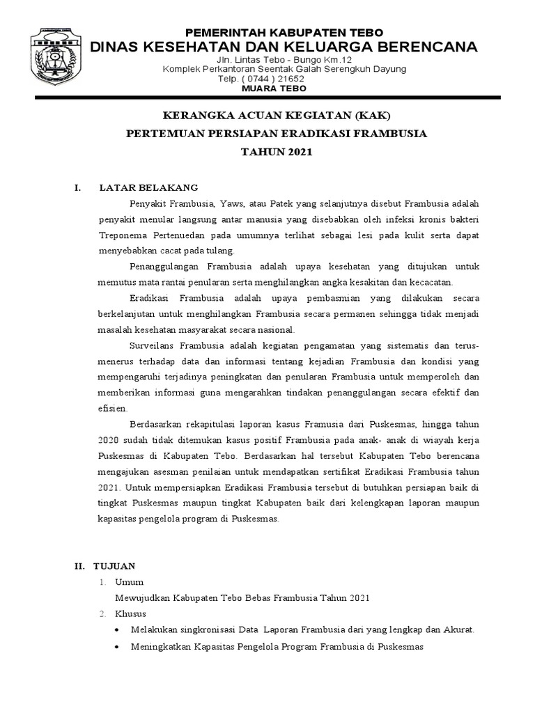 Persiapan Eradikasi Frambusia 2021 | PDF