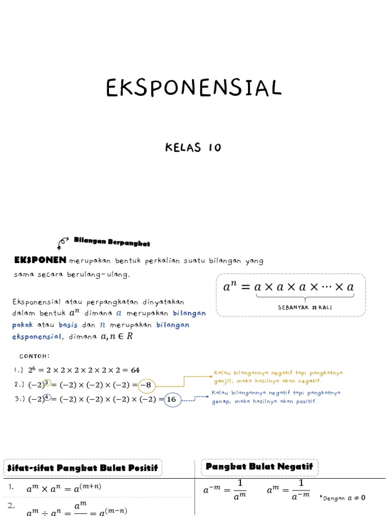 EKSPONEN - Kelas 10 MTK Wajib | PDF