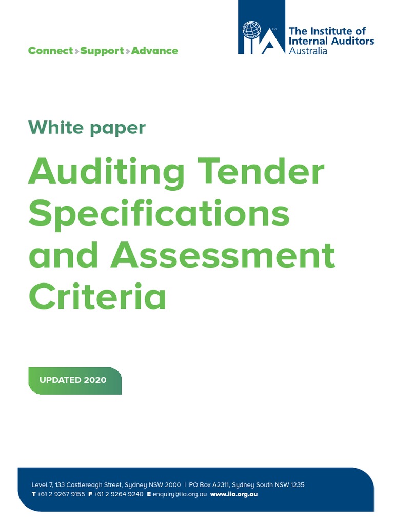 Auditing Tender Specifications-White Paper | PDF | Internal Audit | Audit