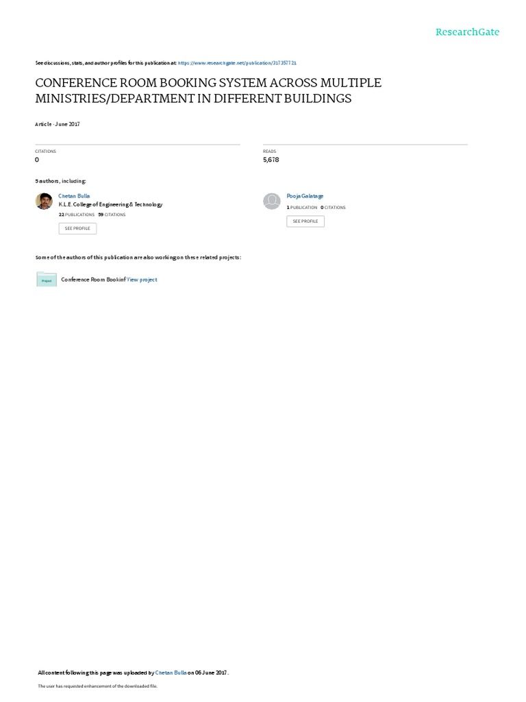Conference Room Booking System Across Multiple Ministries/Department in ...