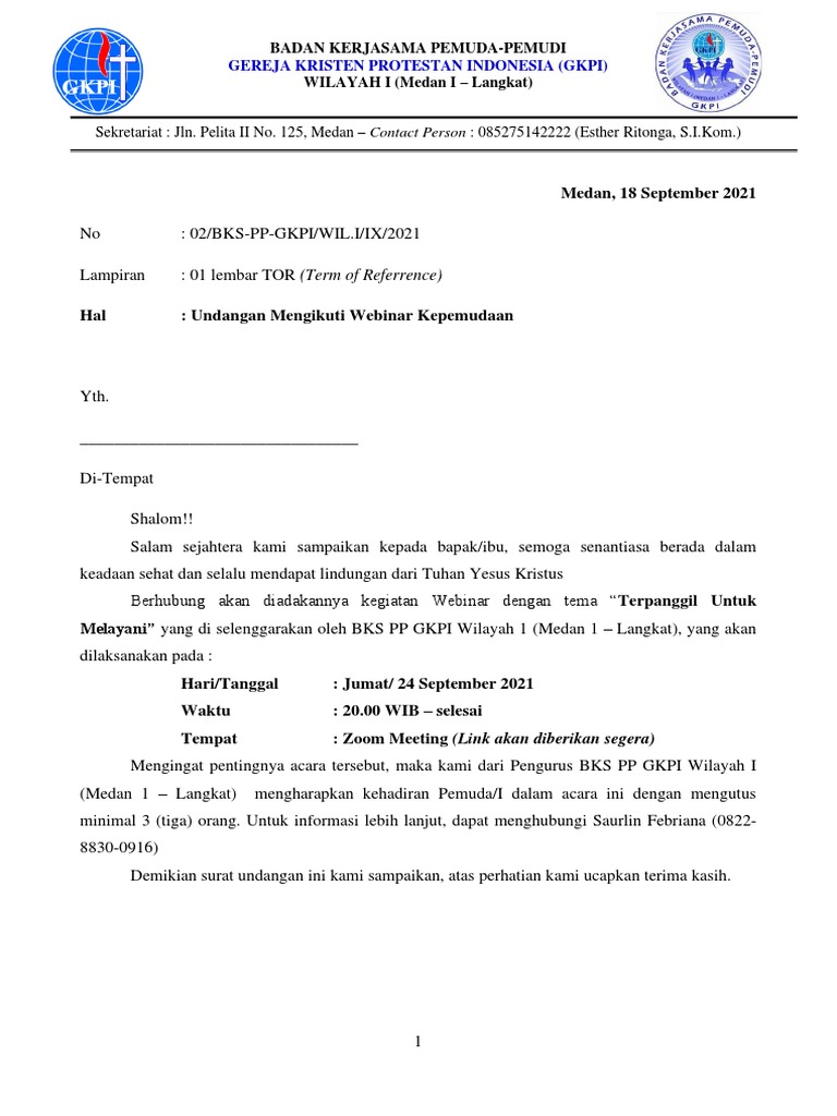 Surat Undangan Webinar | PDF