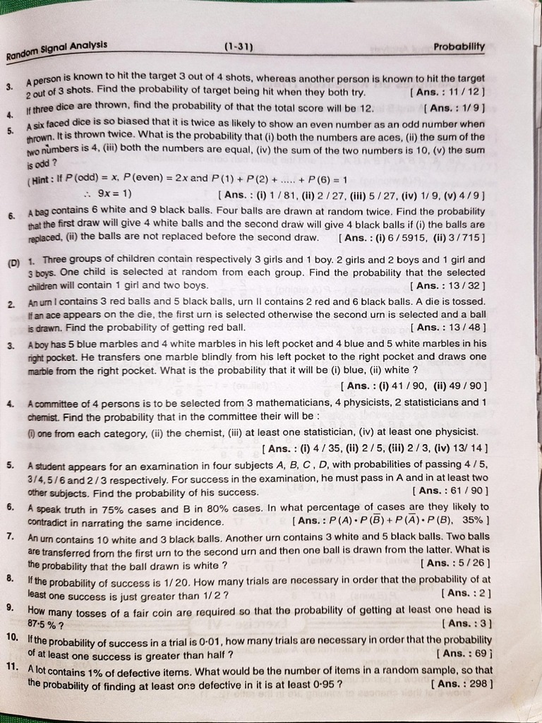 Probability Chapter 1 Part 2 (Kumbhojkar) | PDF
