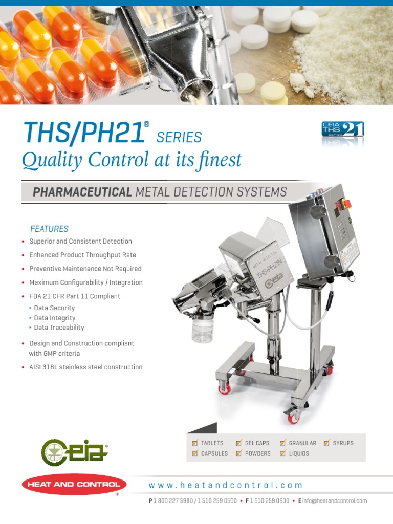 CEIA THS PH21 Series Pharmaceuticals (90698) | PDF | Metal Detector ...