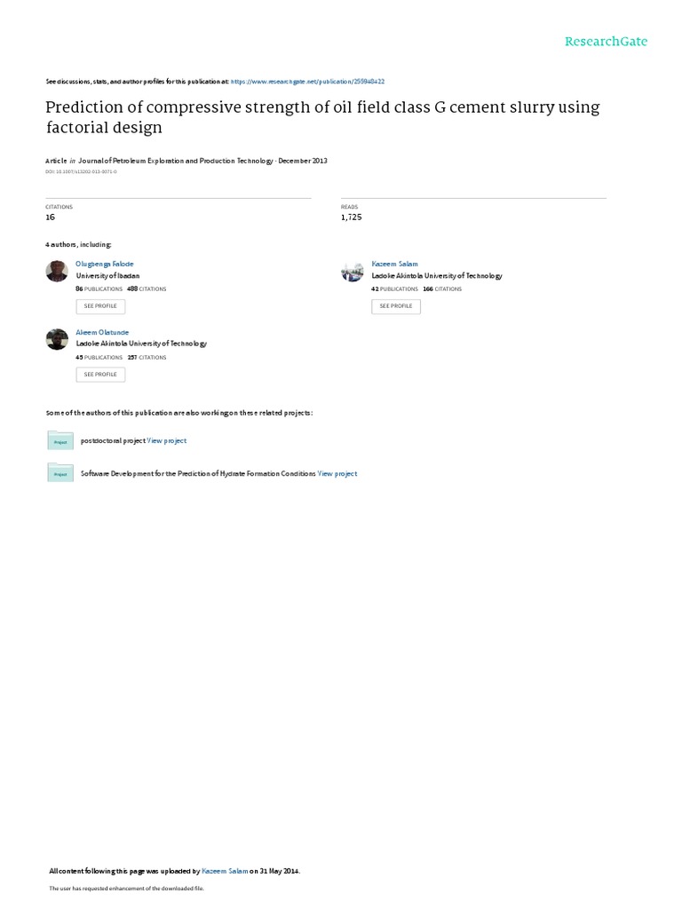 Cementing G Class | PDF | Cement