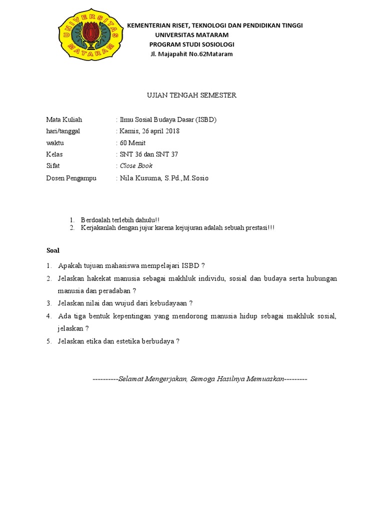 Soal Uts Isbd | PDF