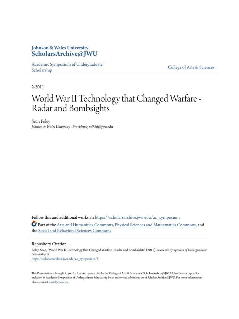 World War II Technology That Changed Warfare - Radar and Bombsigh | PDF ...