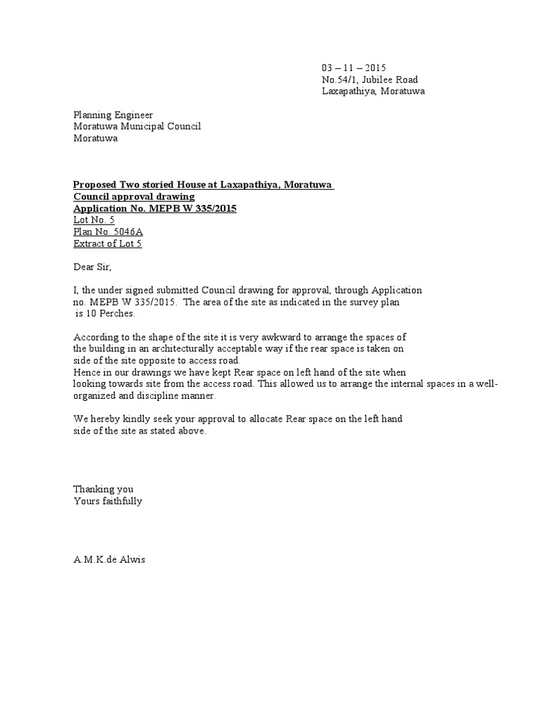 Council Approval Request for House Design | PDF
