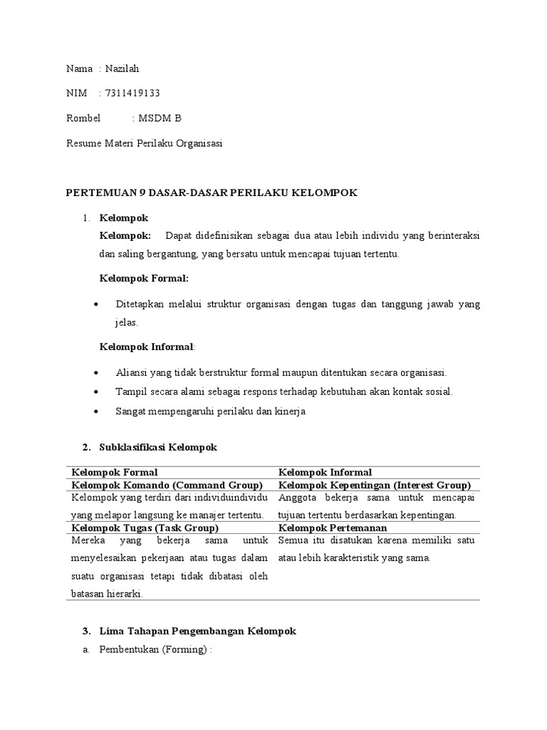 Resume Perilaku Organisasi | PDF