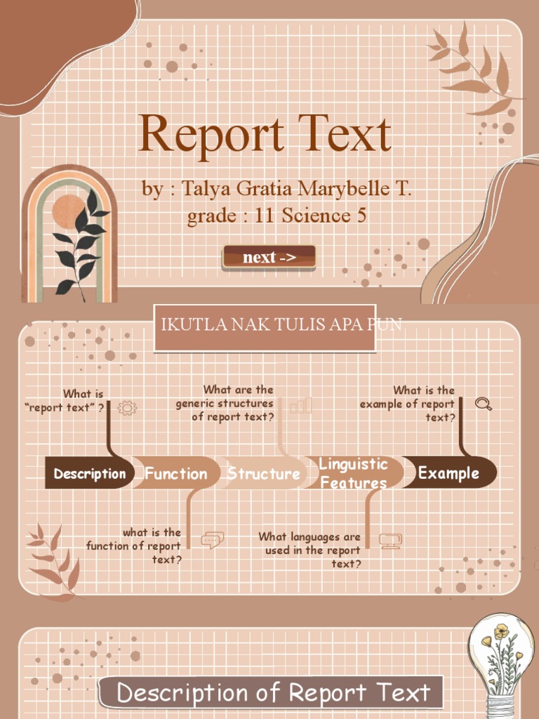 Understanding Report Text | PDF