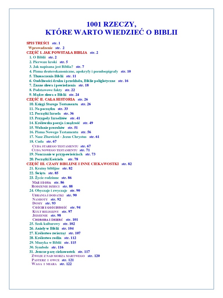 1001 Rzeczy KT Re Warto Wiedzie o Biblii | PDF