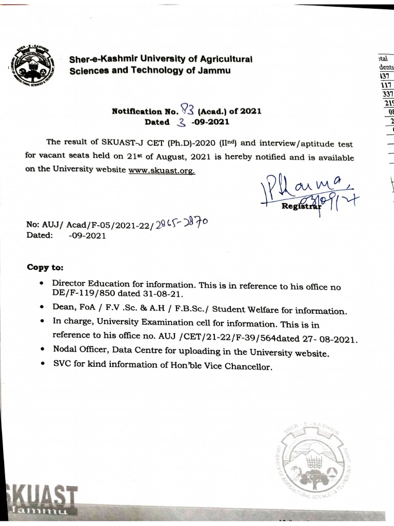 Result PHD 03 09 2021 | PDF