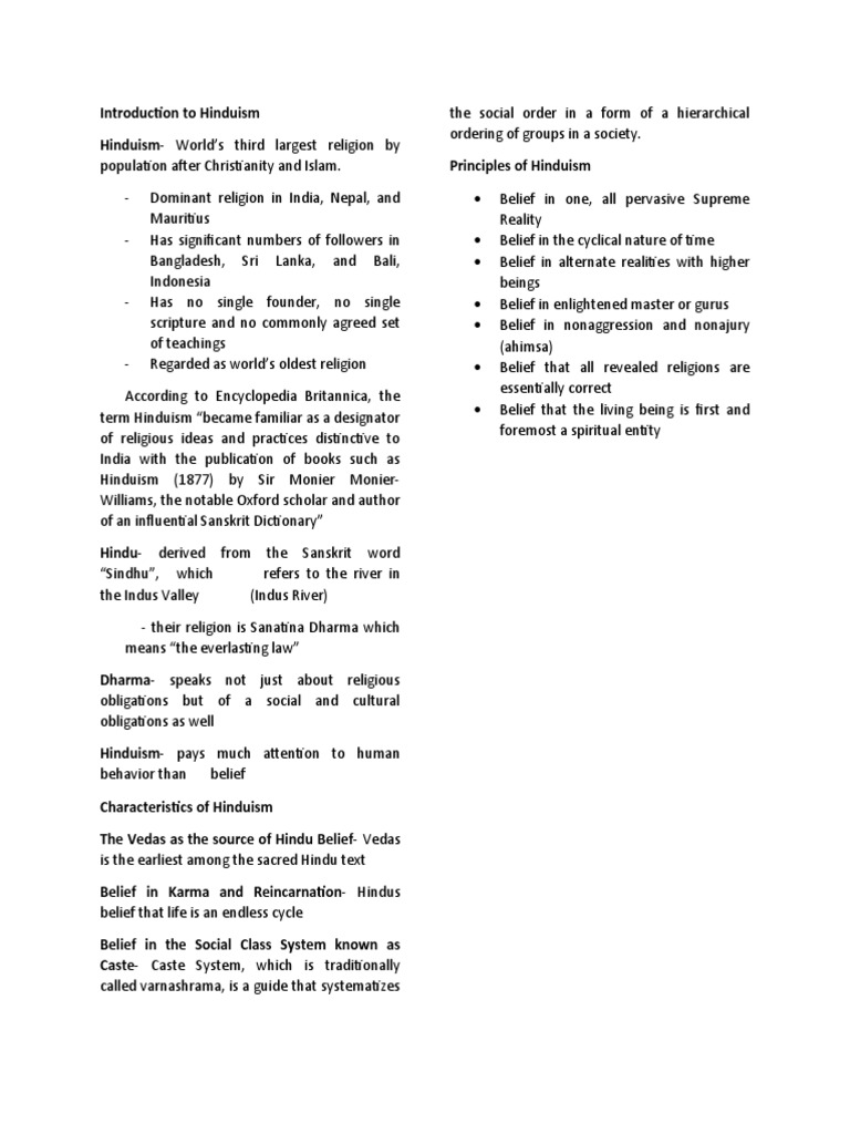 Overview of Hinduism Basics | PDF