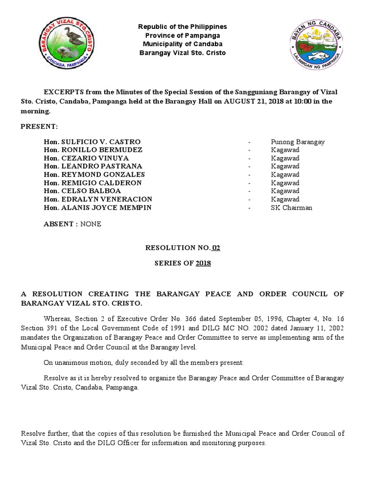 Resolution No. 02 - Bpoc | PDF | Philippines