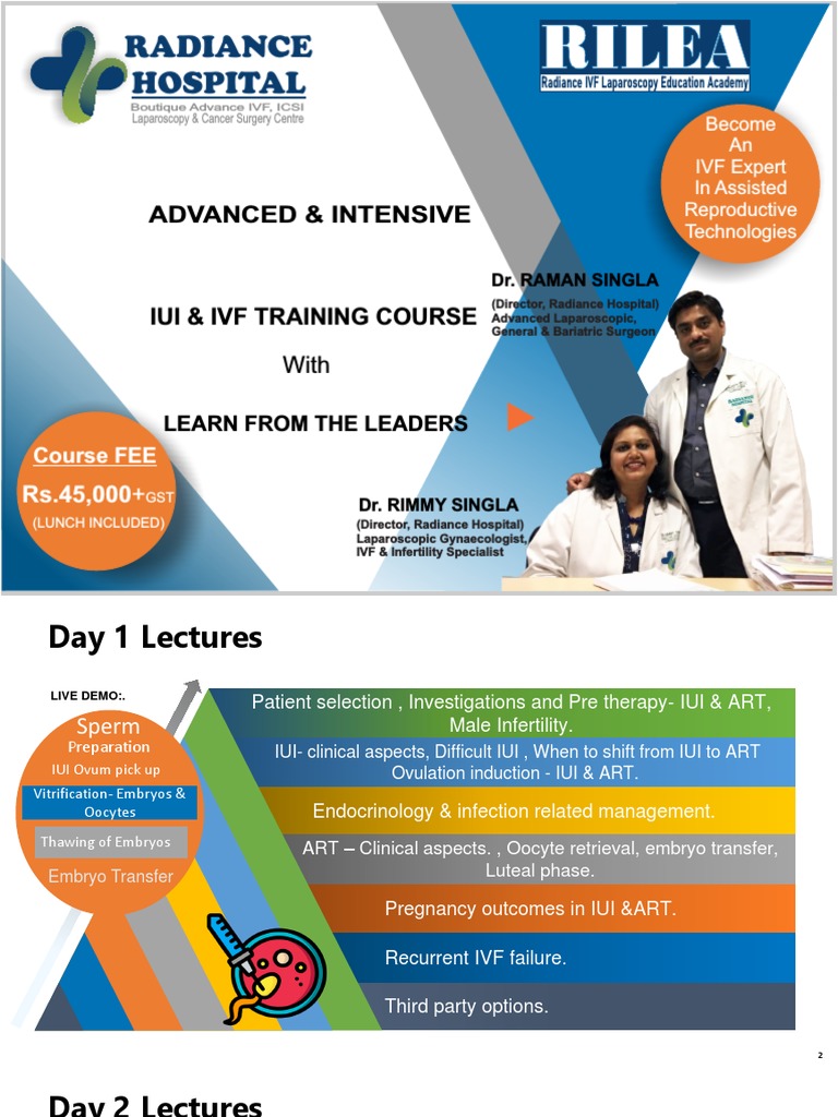 Advanced IUI & IVF Training Course | PDF | In Vitro Fertilisation ...