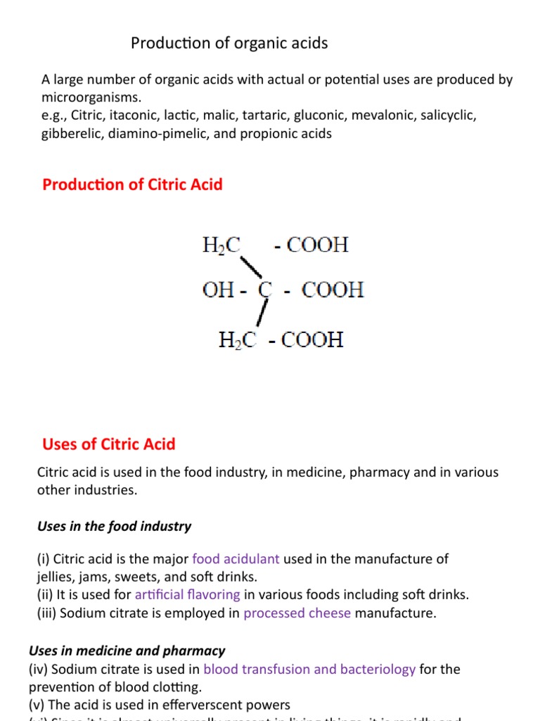 Organic Acid Production