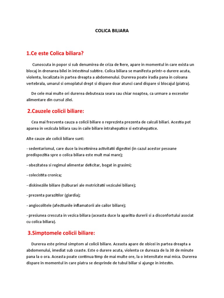 Colica Biliara | PDF