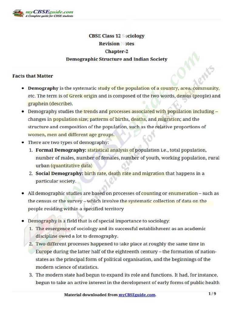 12 Sociology Notes ch2 | PDF