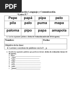 Lecturas Breves Consonantes M, P, L, S, D, T, N | PDF