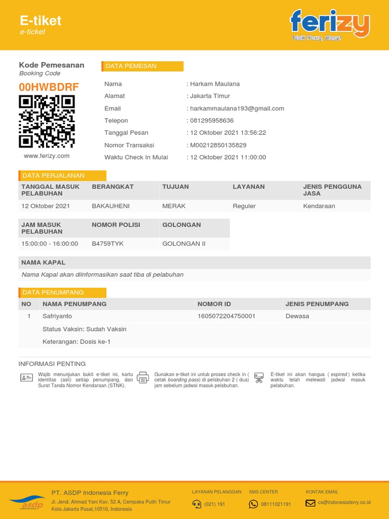 E-Ticket Ferizy | PDF