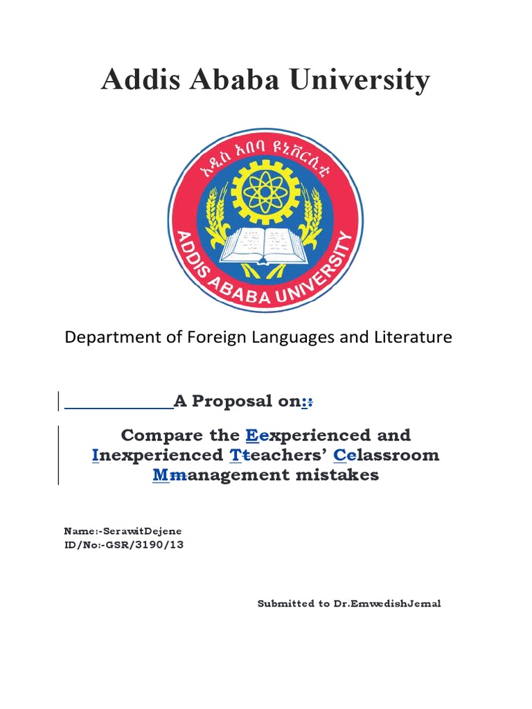 Addis Ababa University | PDF | Classroom Management | Teachers