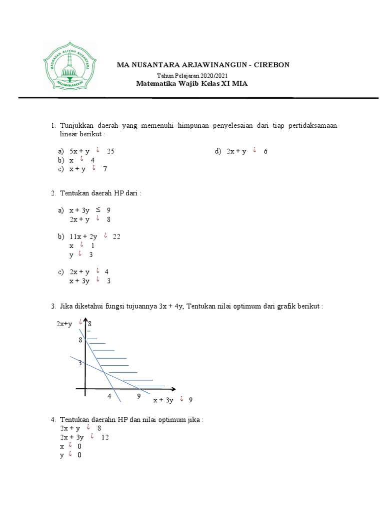 Uas MTK Wajib Xi Ipaa | PDF