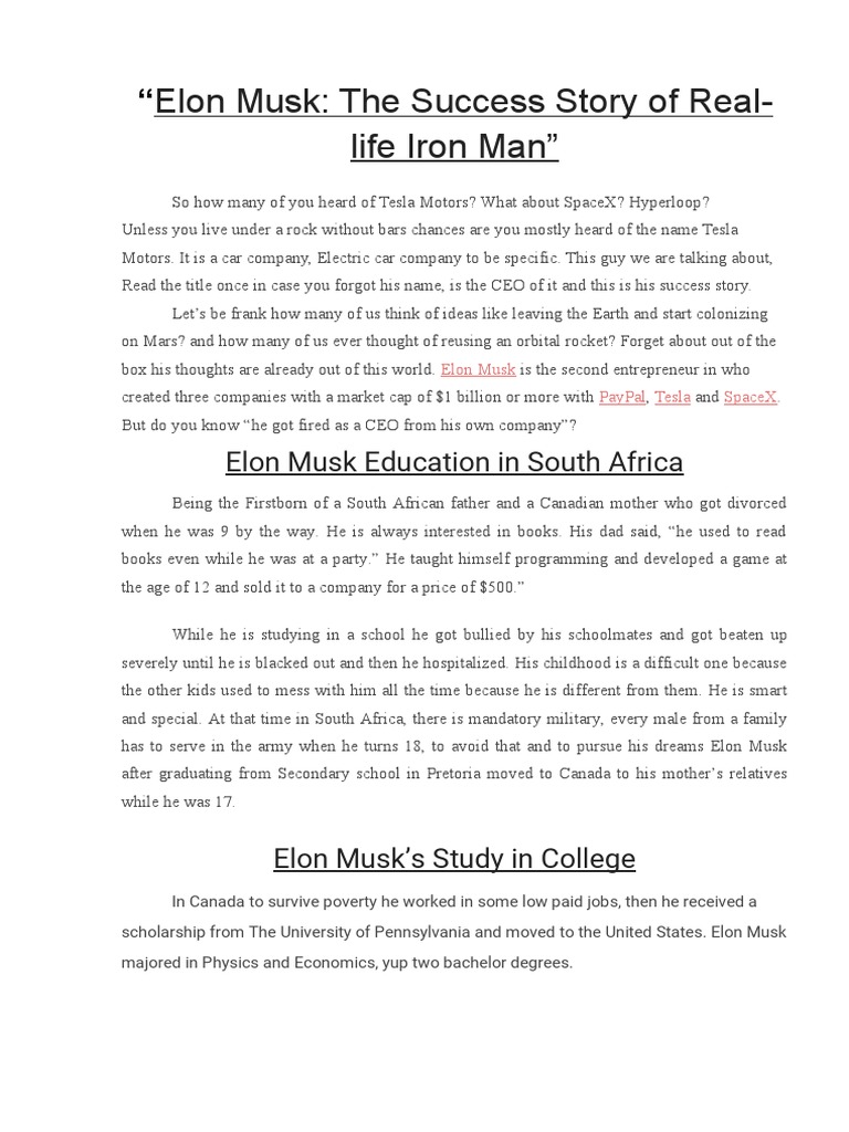 Elon Musk | PDF | Elon Musk