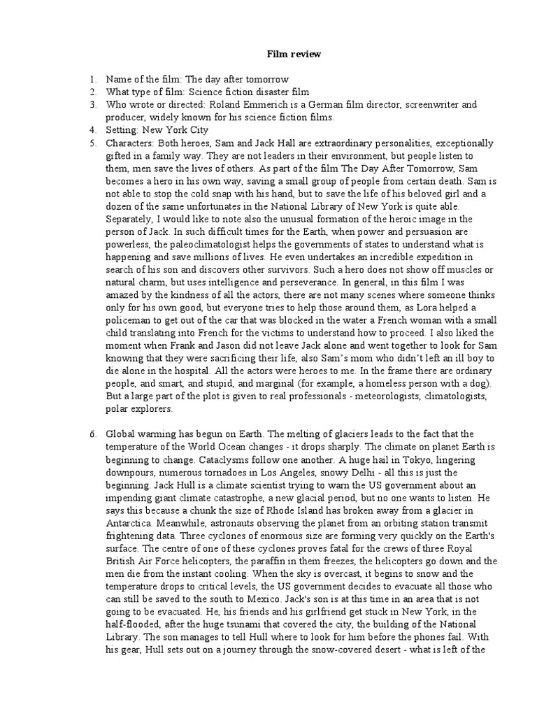 The Day After Tomorrow Review | PDF | Glacier | Climate