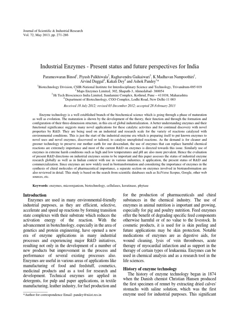 Jsir 72 (5) 271-286 | PDF | Enzyme | Biotechnology
