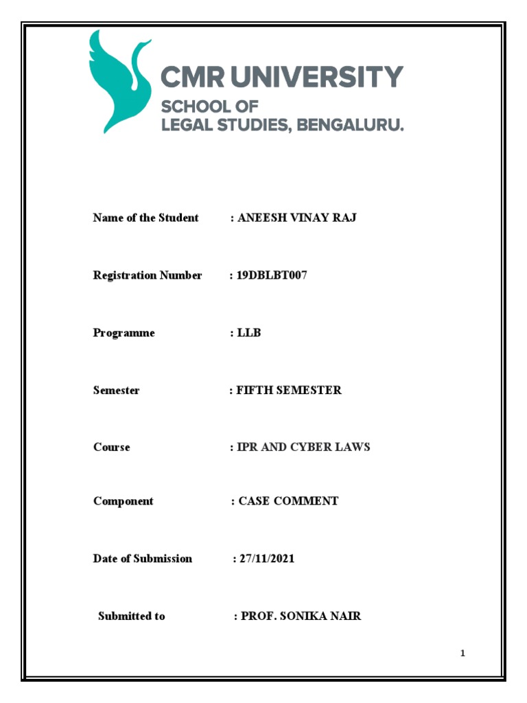 Ipr Case | PDF | Trademark | Judgment (Law)
