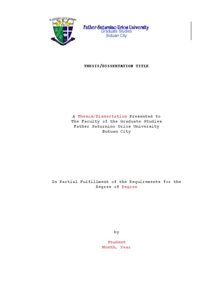 Thesis Guidelines for FSUU Graduate Studies | PDF | Thesis | Methodology