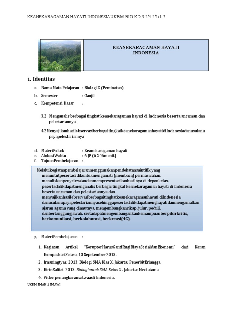 Ukb Bio 1. - Keanekaragaman Hayati | PDF