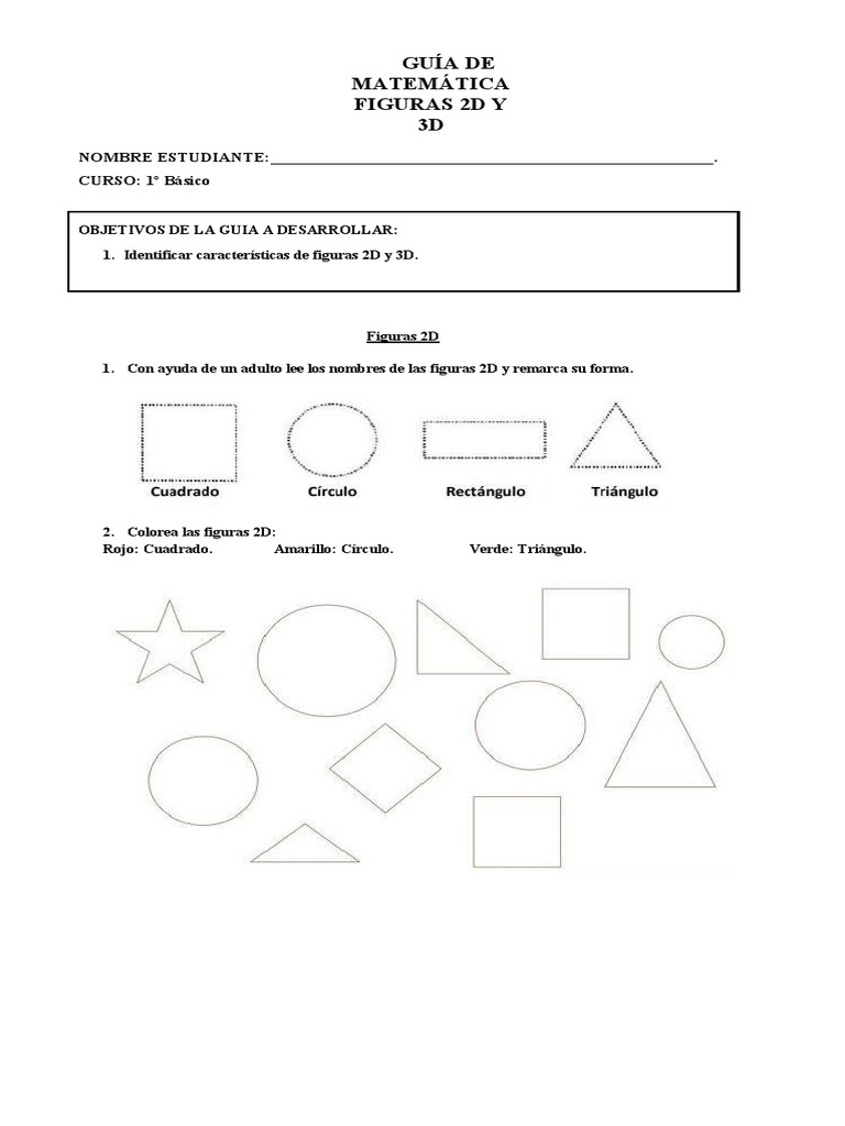 Guía de Trabajo Figuras Geométricas 2d y 3d | PDF