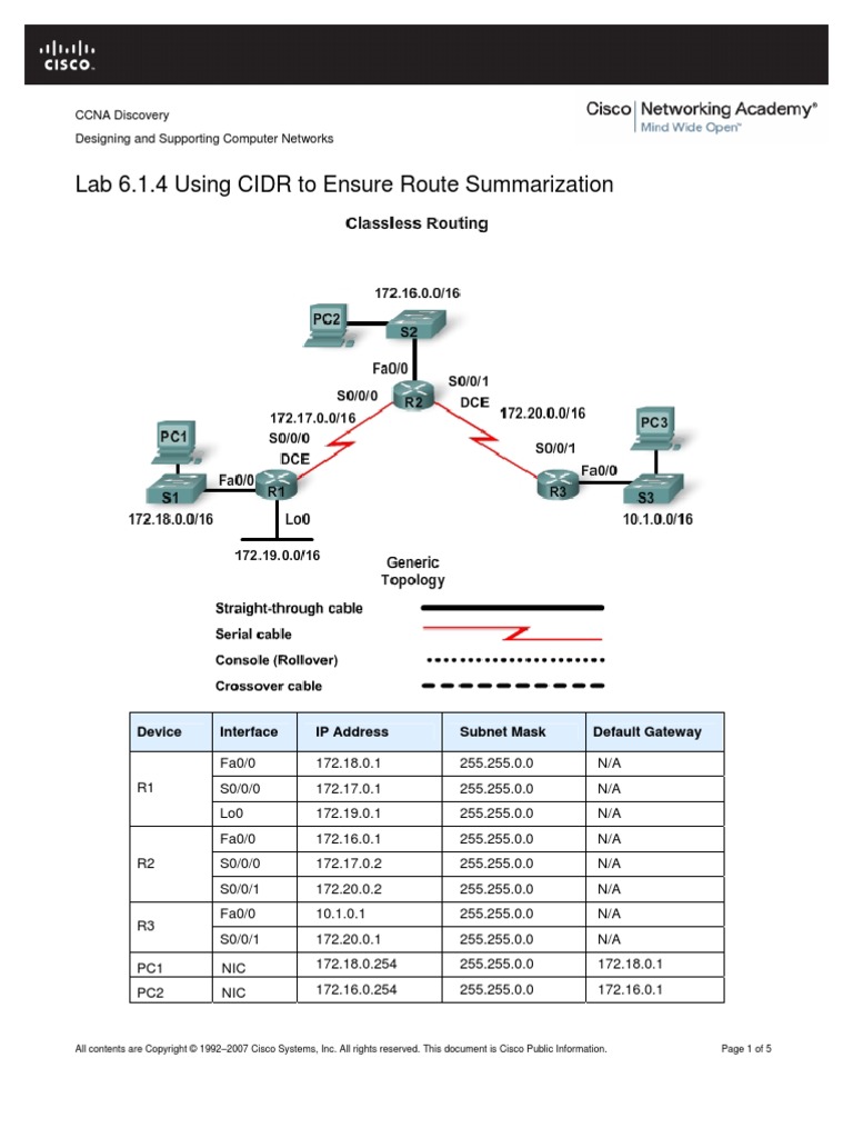 Using CIDR To Ensure Route Summarization | PDF | Router (Computing ...