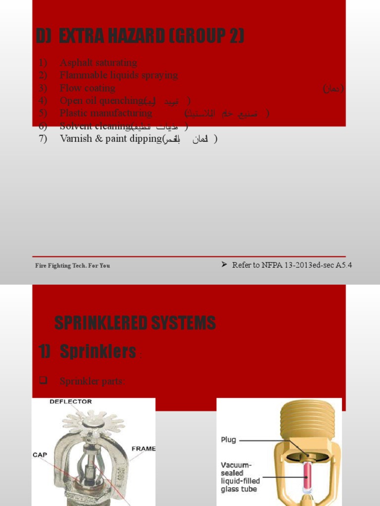 D) Extra Hazard (Group 2) : Refer To NFPA 13-2013ed-Sec A5.4 | PDF